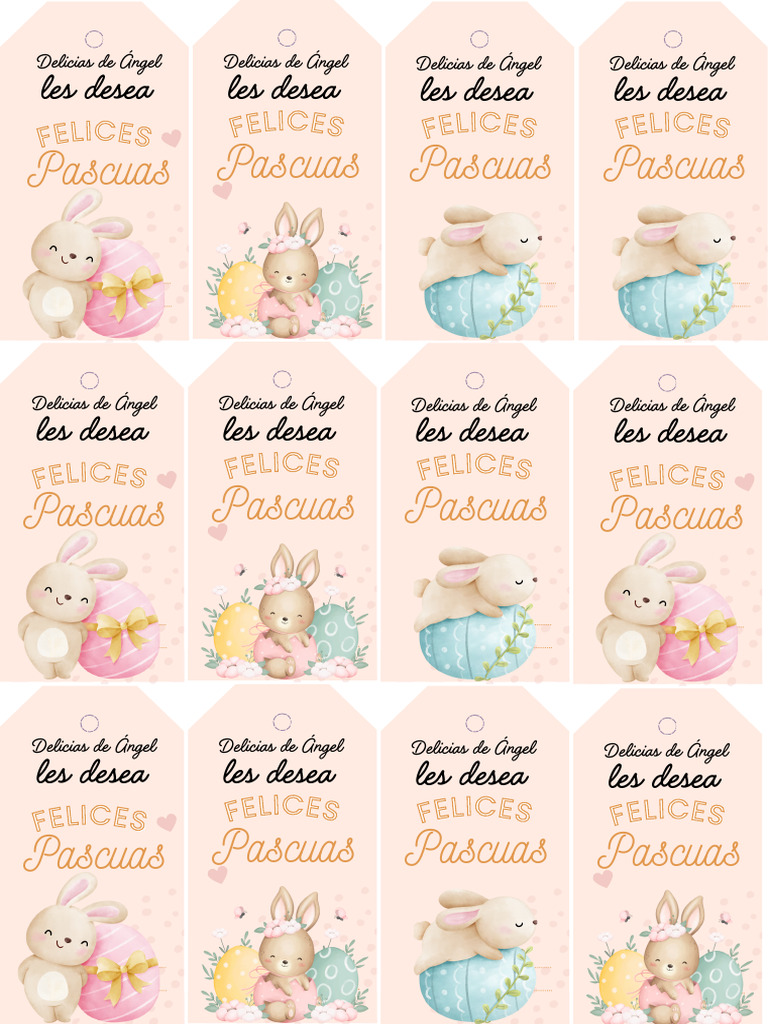 Etiquetas Felices Pascuas Delicias Ángel | PDF