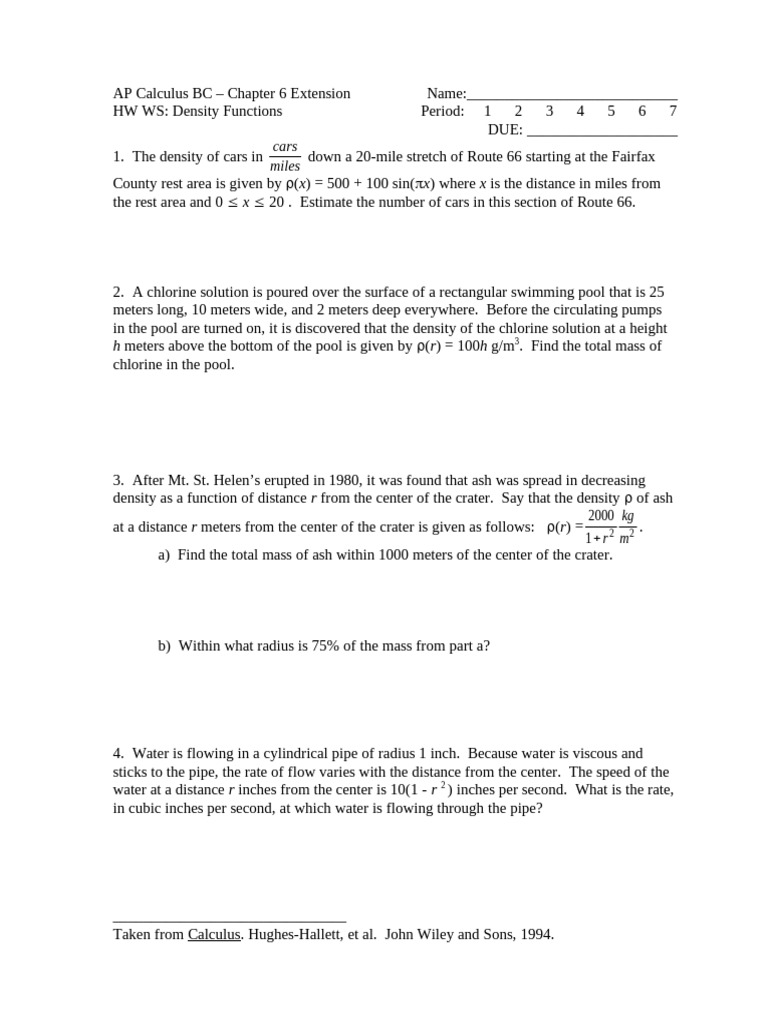 6 6a+Density+HW | PDF