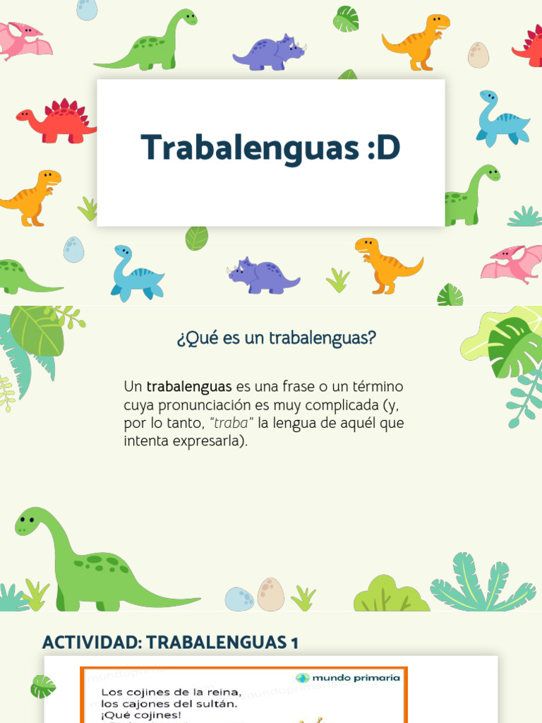 Actividades con Trabalenguas para Niños | PDF