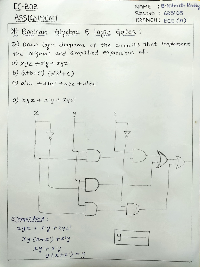 Boolean Alqebra Logic Gates:: Assignment | PDF