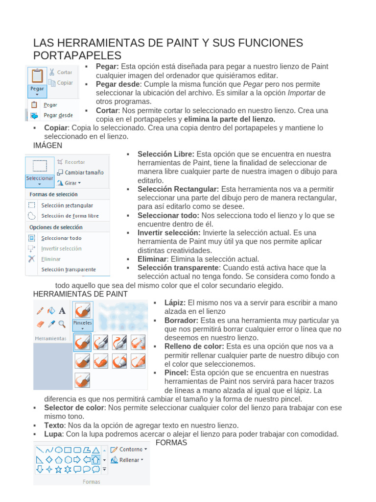 Las Herramientas de Paint y Sus Funciones | PDF