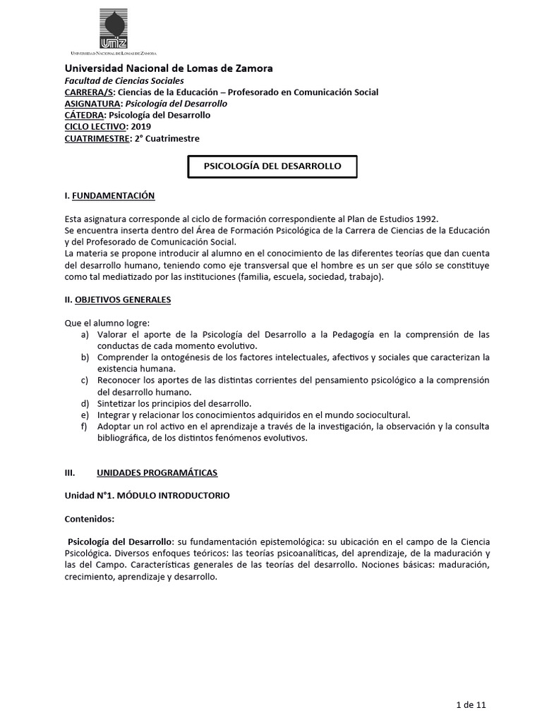 19 - Psicología Del Desarrollo Com. Soc. Cs Educ 1 | PDF | Sicología | Psicoanálisis