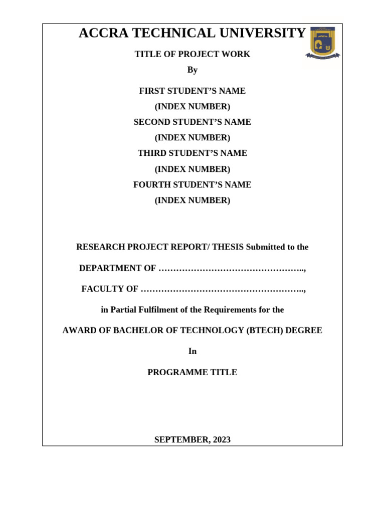ATU-BTECH Project Work Format Template | PDF | Diamond | Seam (Sewing)