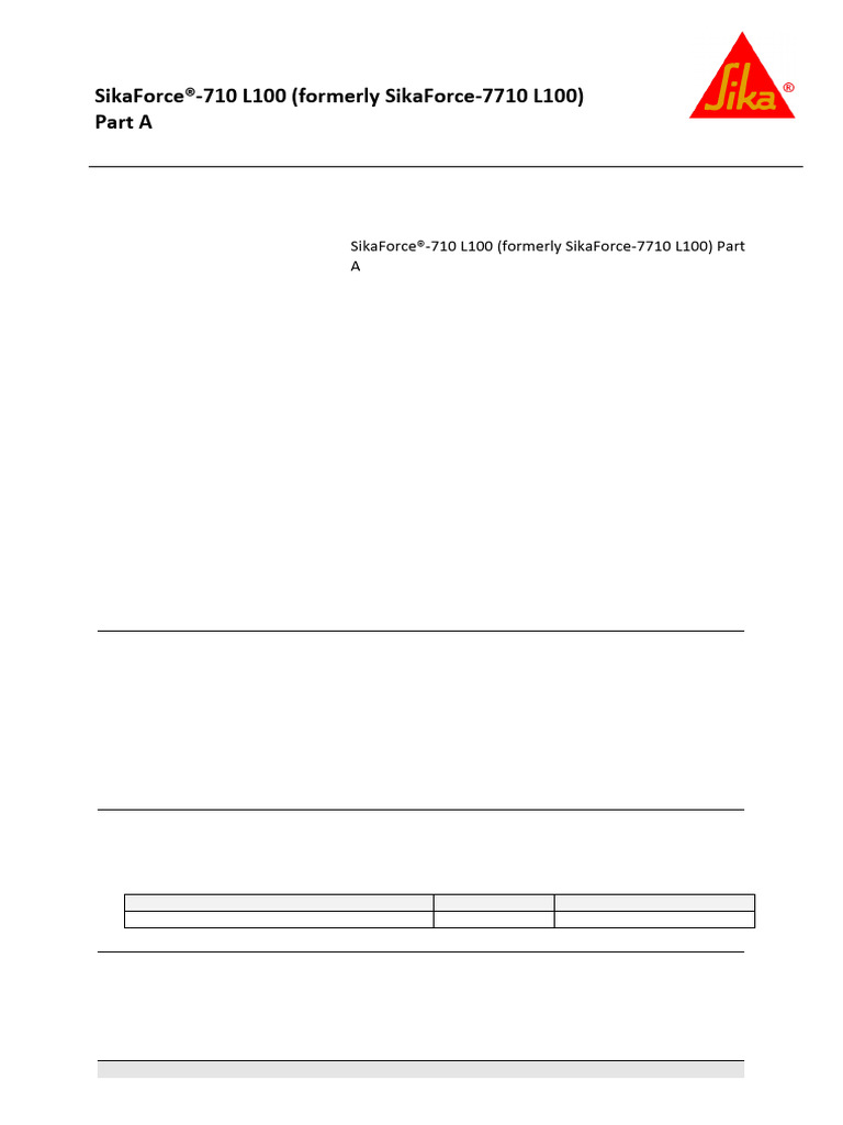 SikaForce®-710 L100 (Formerly SikaForce-7710 L100) (A) - 20230331 | PDF | Toxicidad | Contaminación