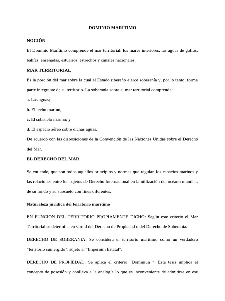 Dominio Marítimo | PDF | Aguas territoriales | Propiedad