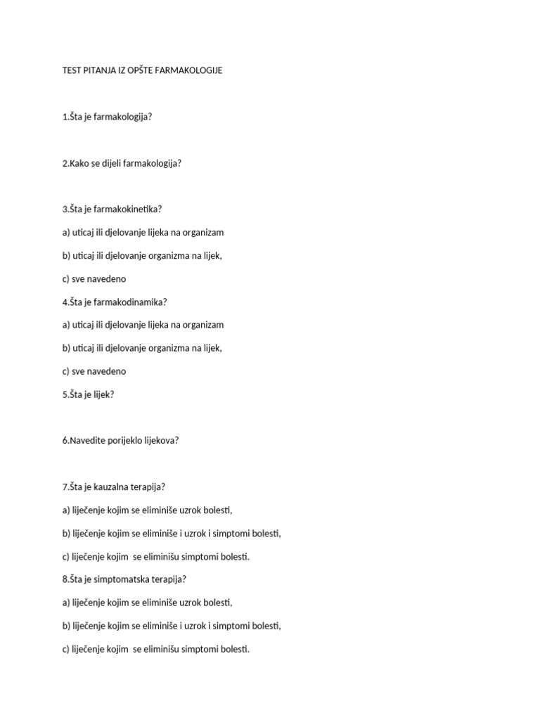 Opšta Pitanja | PDF