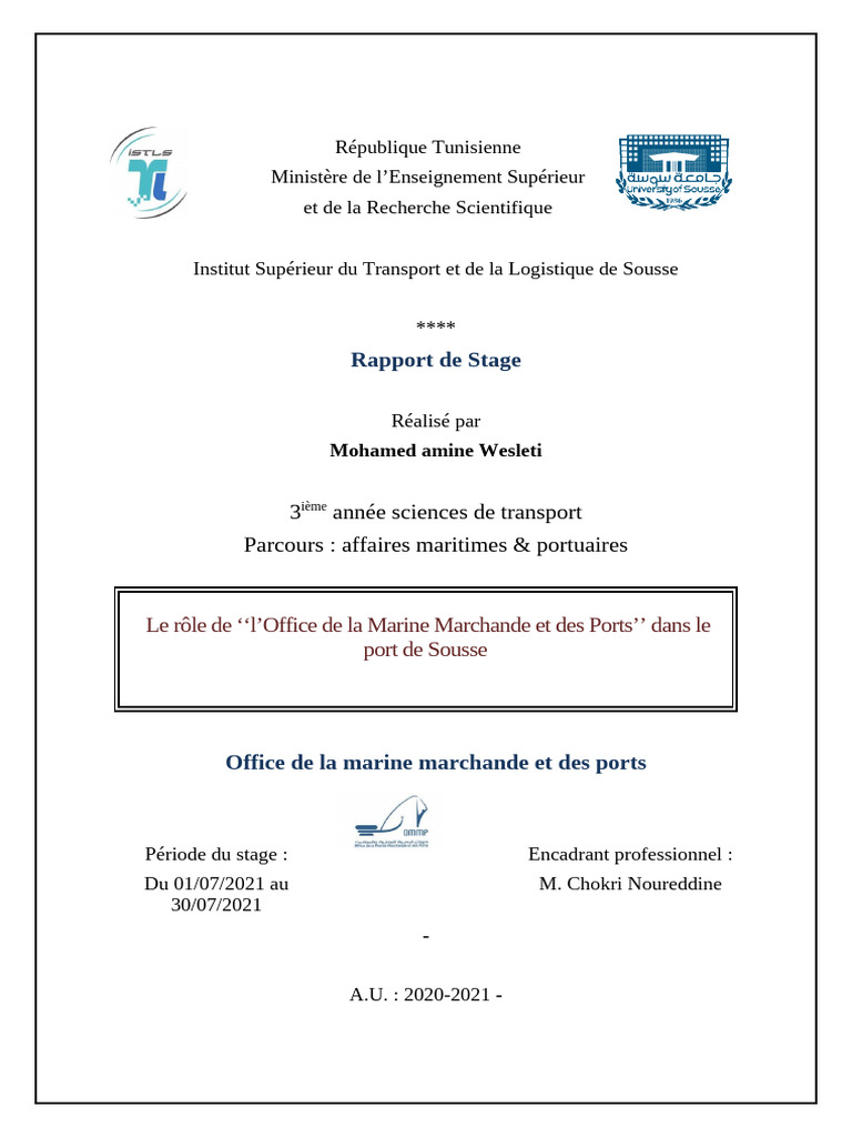 Rôle de l'OMMP au Port de Sousse | PDF | Port | Comptabilité analytique