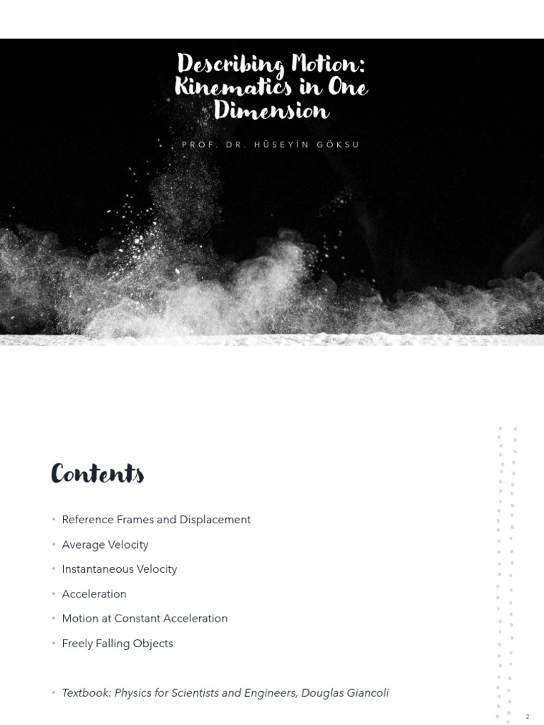 One-Dimensional Kinematics Explained | PDF | Velocity | Acceleration