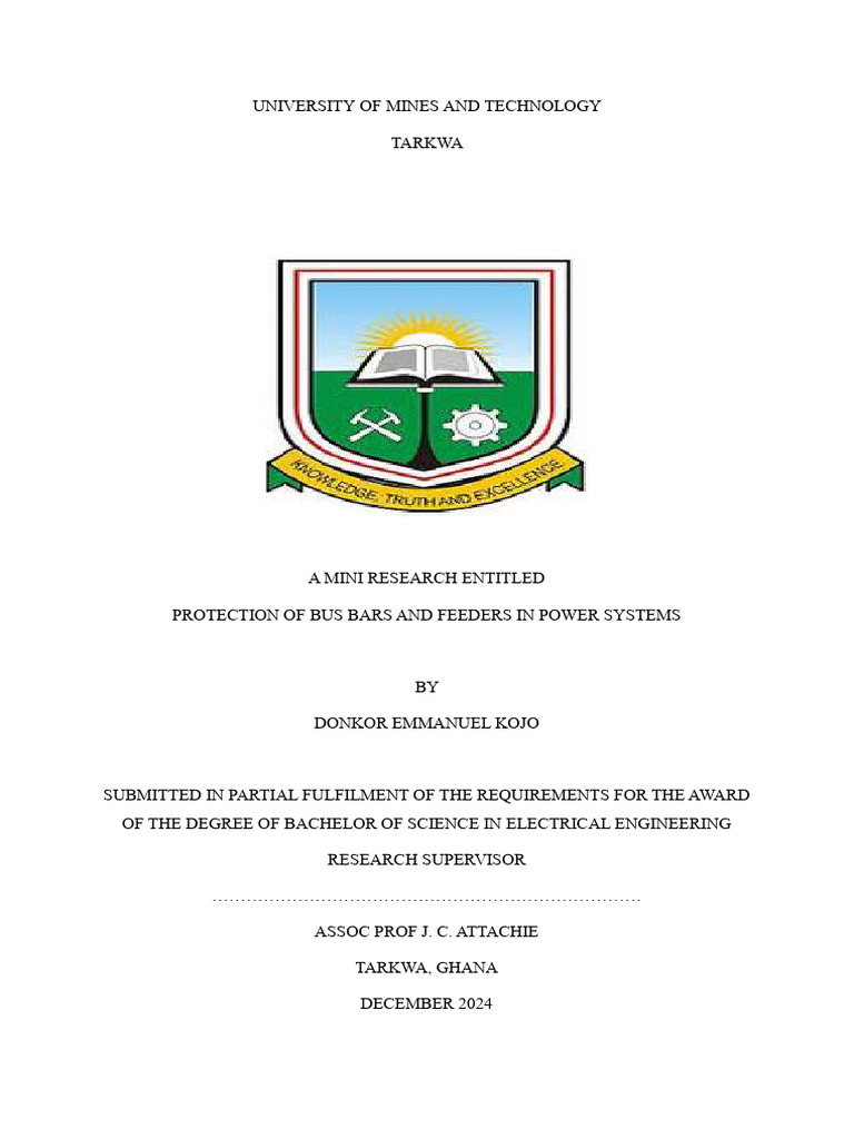 Bus Bar and Feeder Protection Research | PDF | Electrical Engineering ...