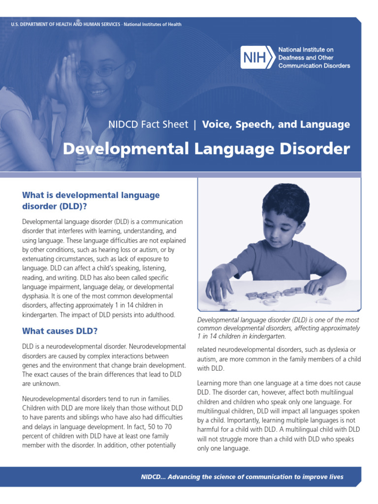 Developmental Language Disorder | PDF | Learning Disability ...