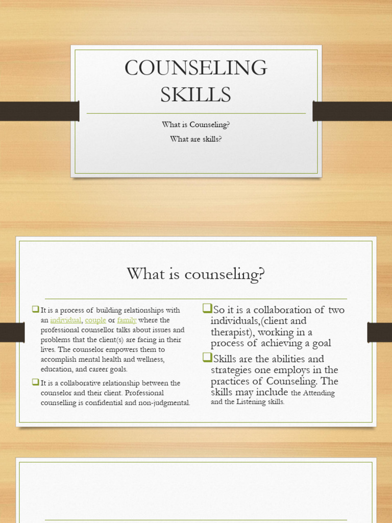 Understanding Counseling Skills | PDF | Counseling Psychology ...