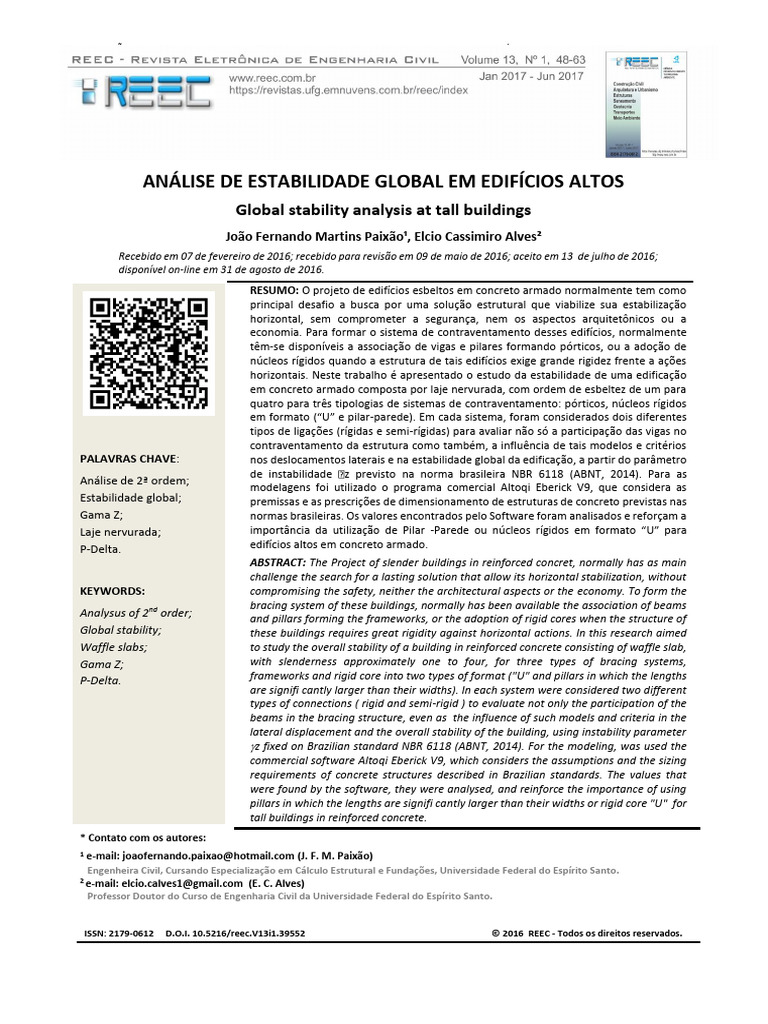 Estabilidade Global em Edifícios Altos | PDF | Viga | Engenharia Civil