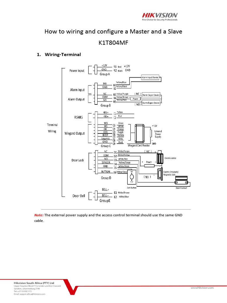How To Wiring and Configure A Master and A Slave K1T804MF (Local) 2 ...