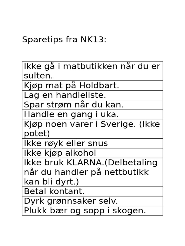 Sparetips Fra NK13 | PDF
