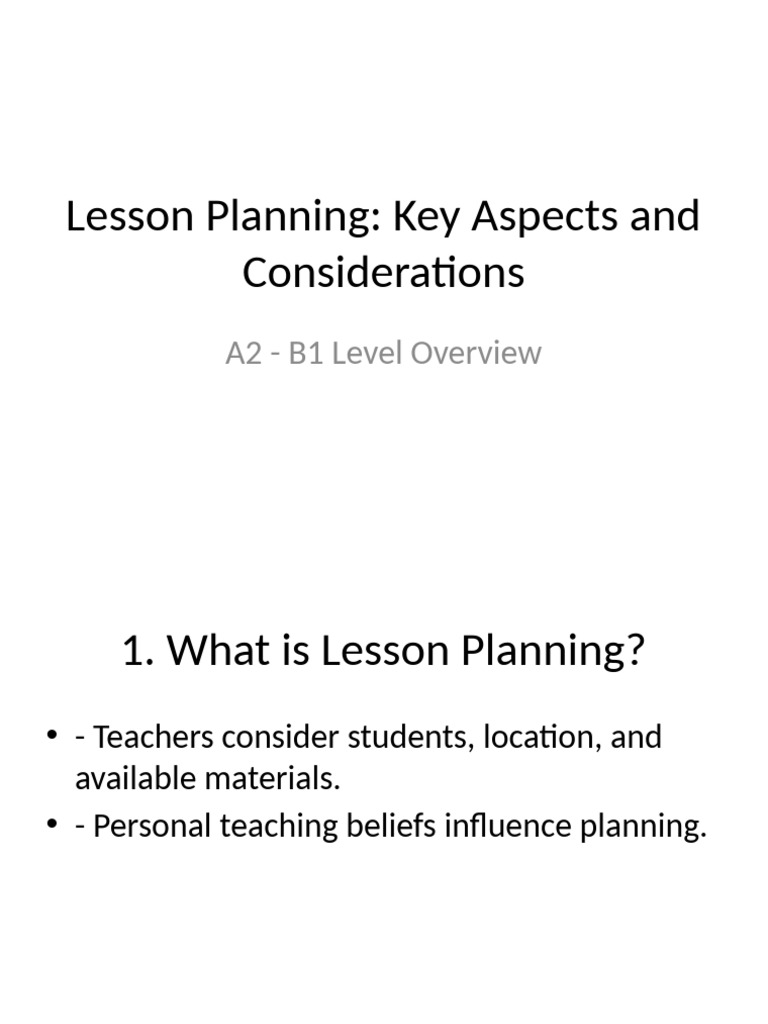 Lesson Planning Presentation | PDF