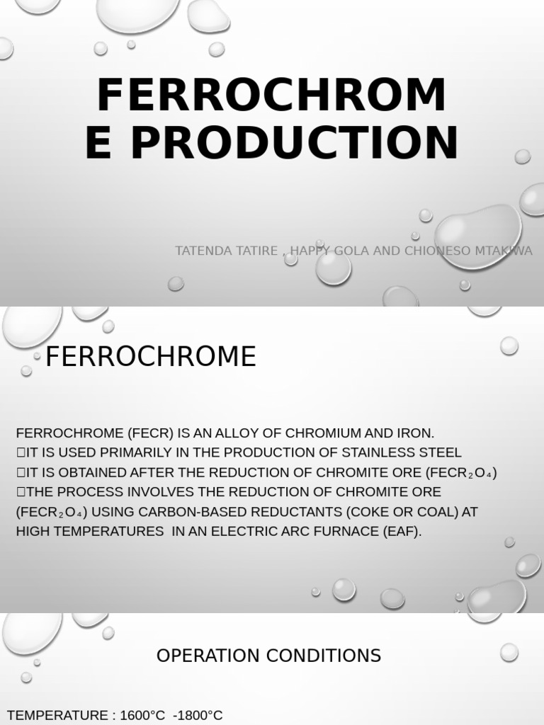 Ferrochrome Production Process Overview | PDF | Steel | Iron