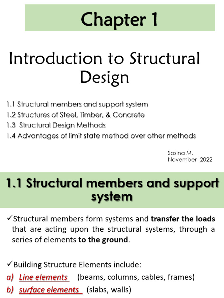 Chapter 1 - INTRODUCTION TO STRUCTURAL DESIG | PDF | Strength Of Materials | Concrete