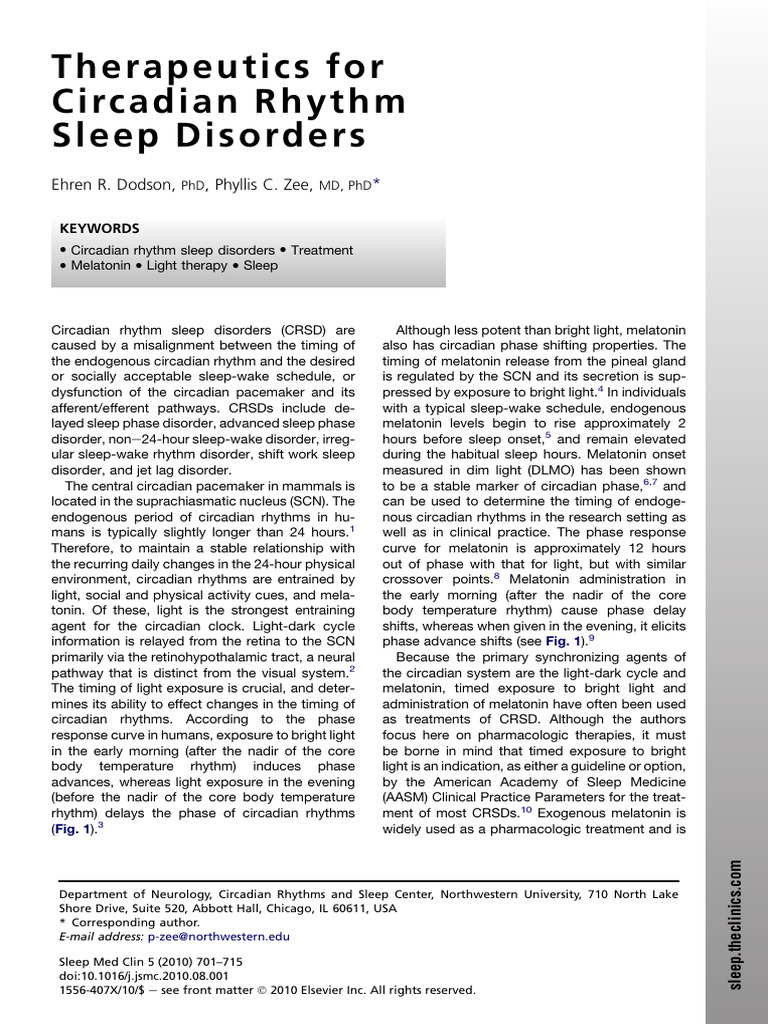 0Treatment Ciradian Disorders | PDF | Sleep | Circadian Rhythm