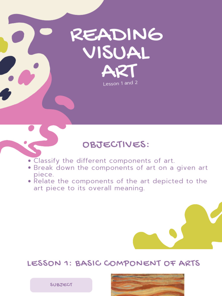 Reading Visual Art Lesson 1&2 | PDF | Composition (Visual Arts) | Vision