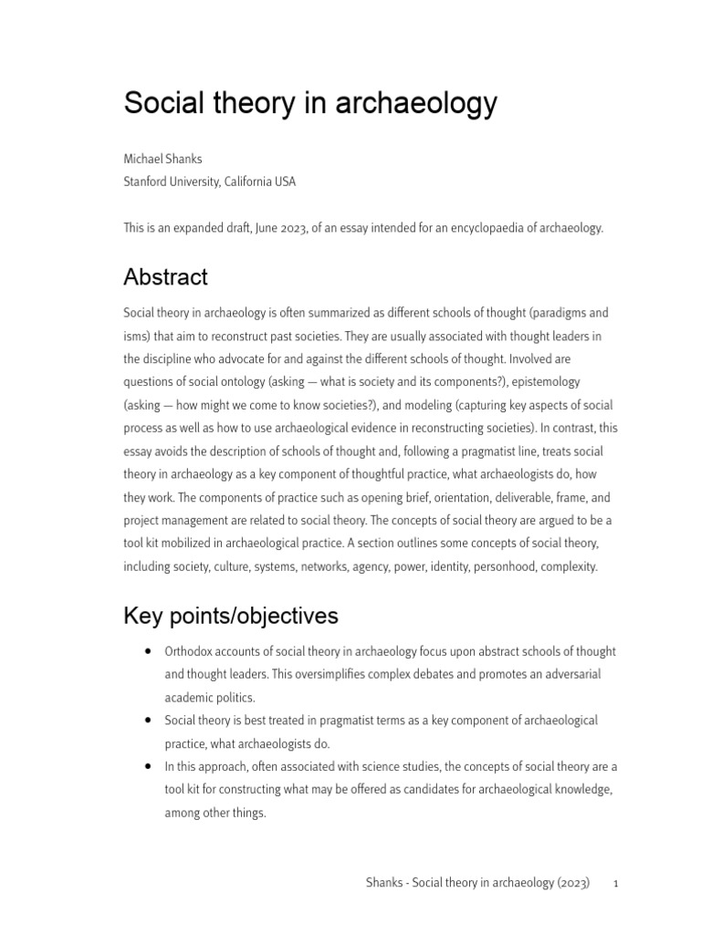 Social_theory_in_archaeology | PDF | Archaeology | Theory
