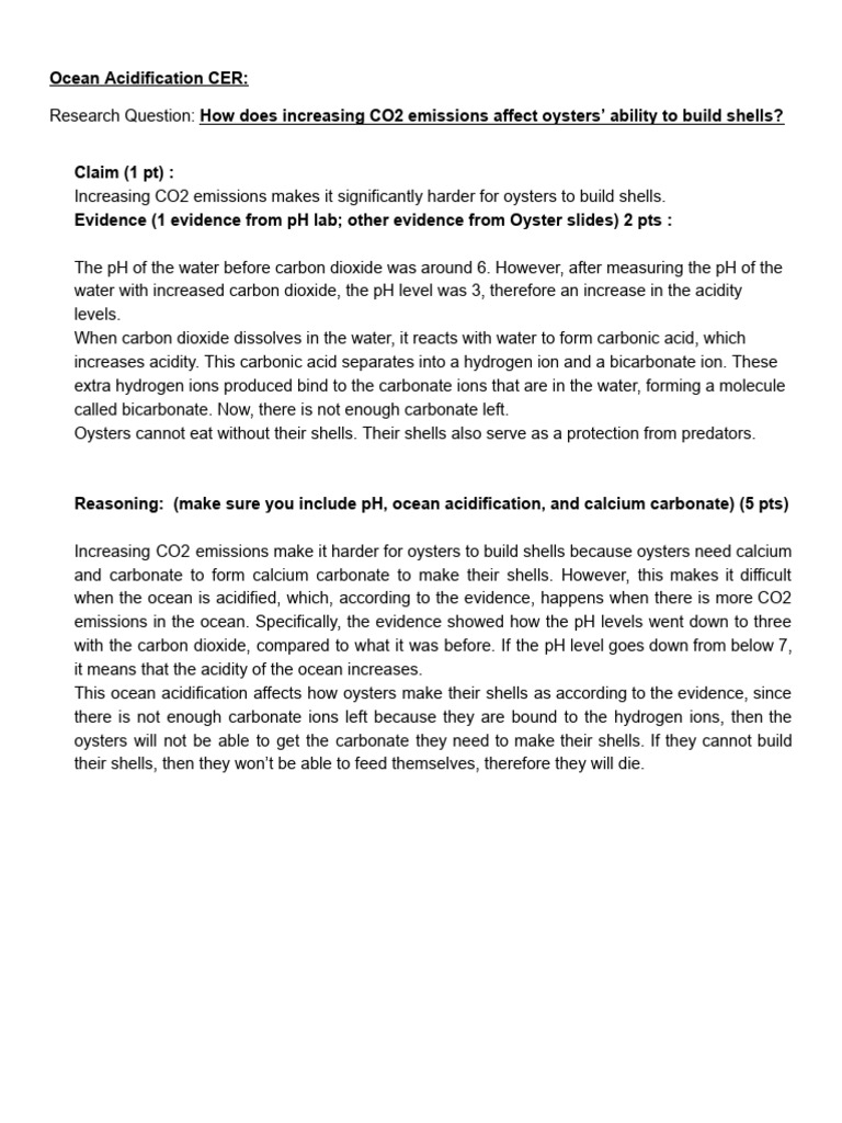 Ocean Acidification CER | PDF