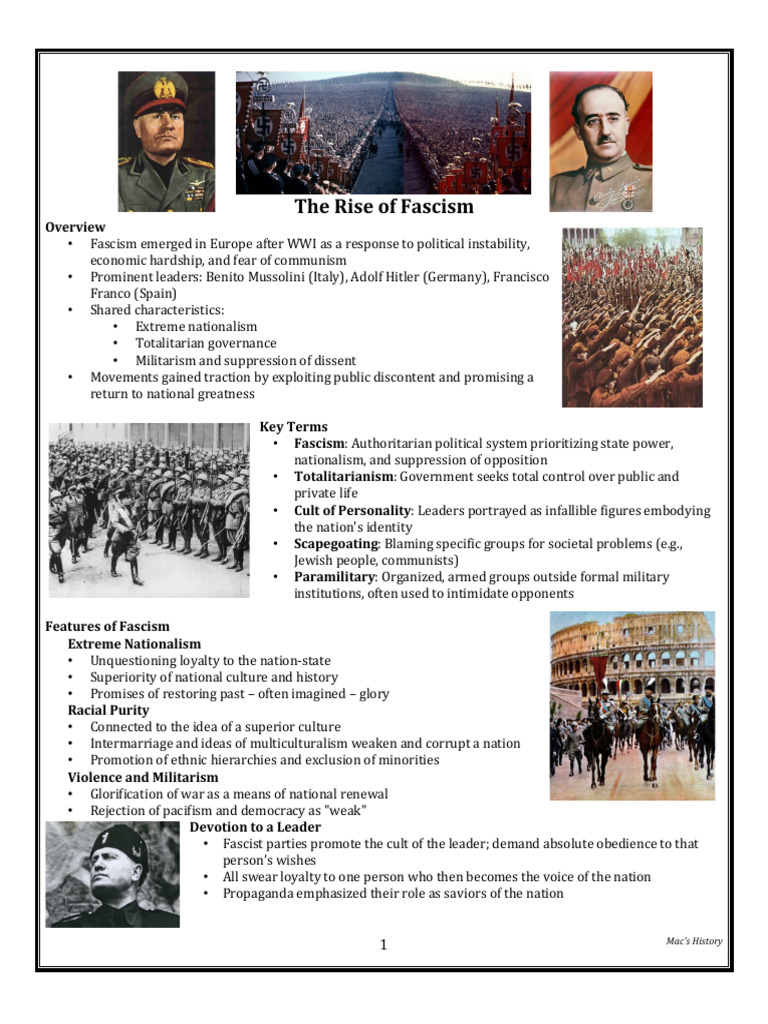 Rise of Fascism in Post-WWI Europe | PDF | Nazi Germany | Fascism