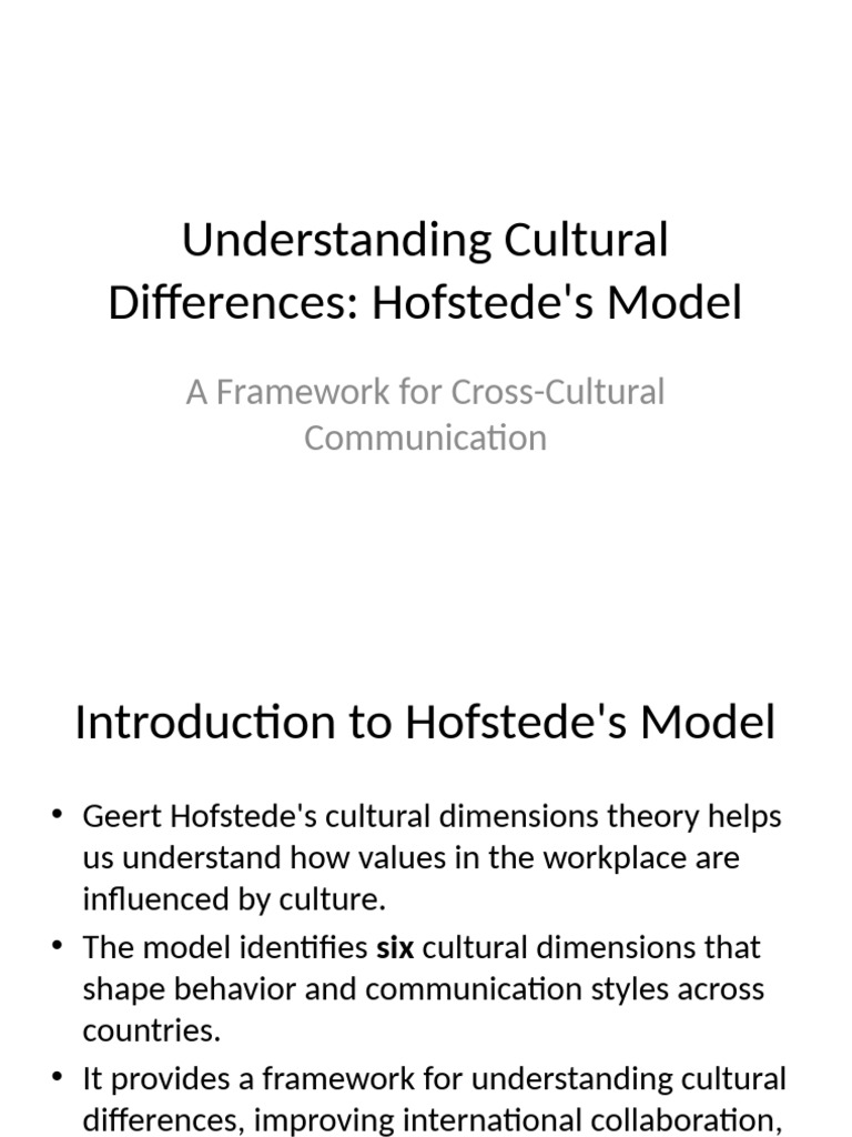 Hofstede's Cultural Dimensions Explained | PDF | Psychological Concepts ...