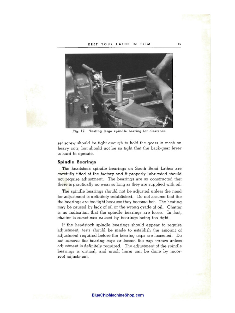 Spindle Bearing Test and Adjust | PDF