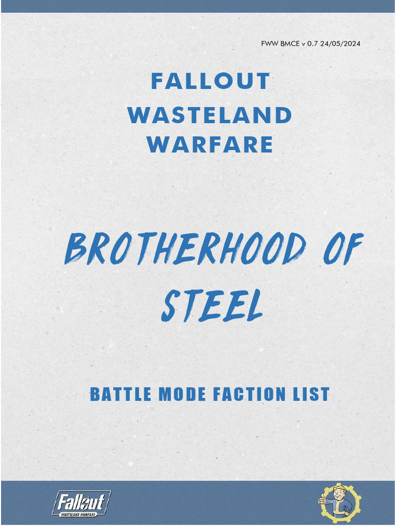 Brotherhood of Steel Battle Mode Items | PDF | Armour | Rifle