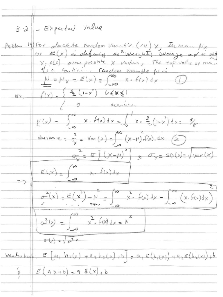 Notes of Expected Value & Moment Generating Functions | PDF