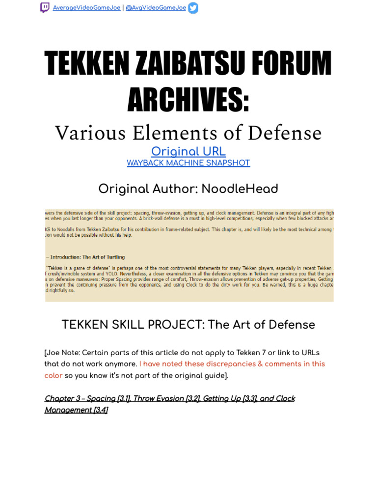 TZ Archive Post The Tekken Art of Defense | PDF