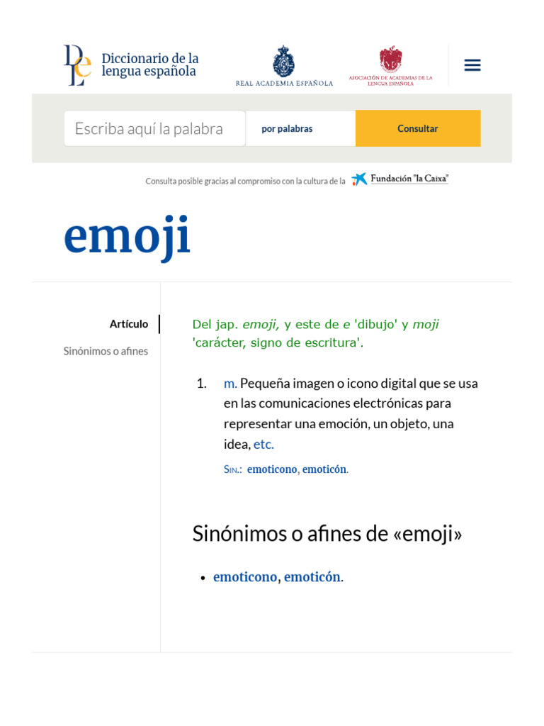 emoji | Definición | Diccionario de la lengua española | RAE - ASALE ...