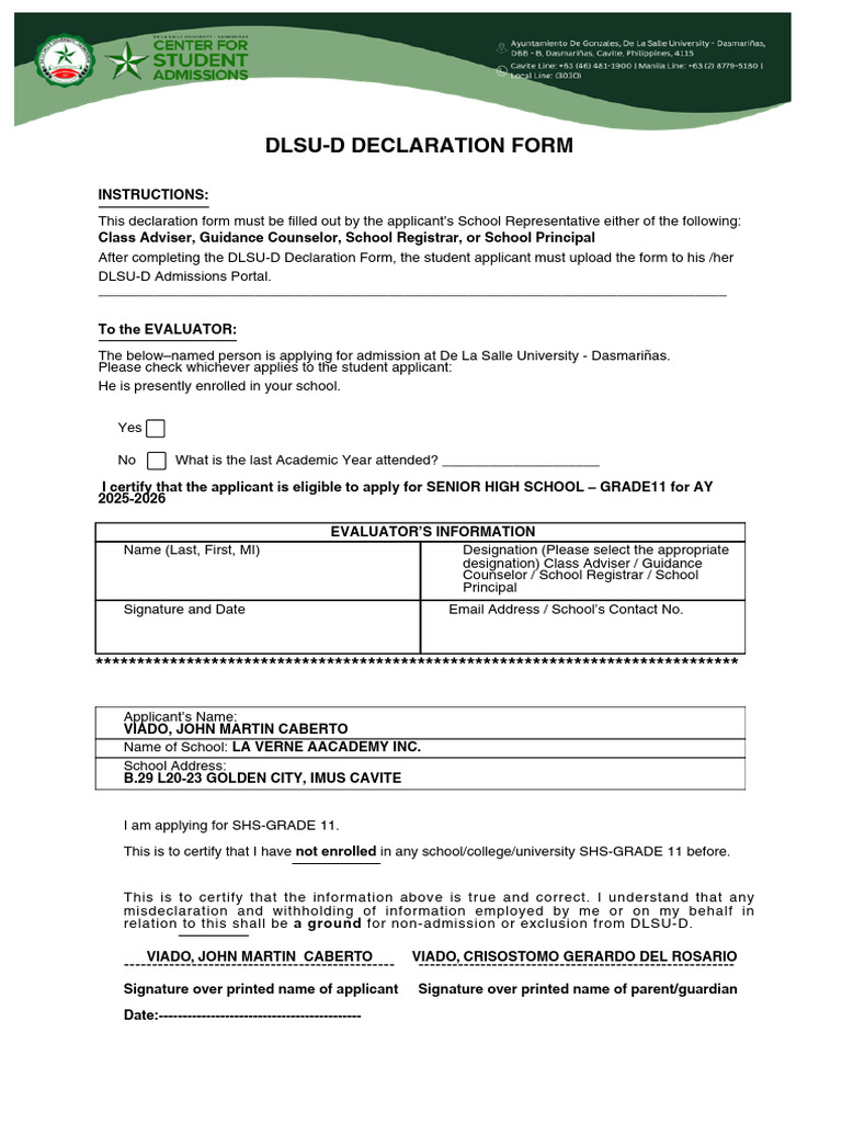 Declaration PDF | PDF