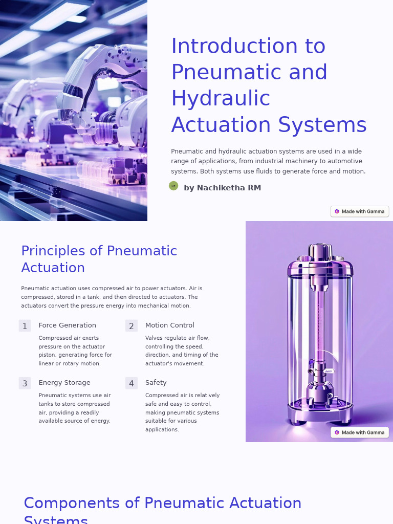 Introduction to Pneumatic and Hydraulic Actuation Systems | PDF ...