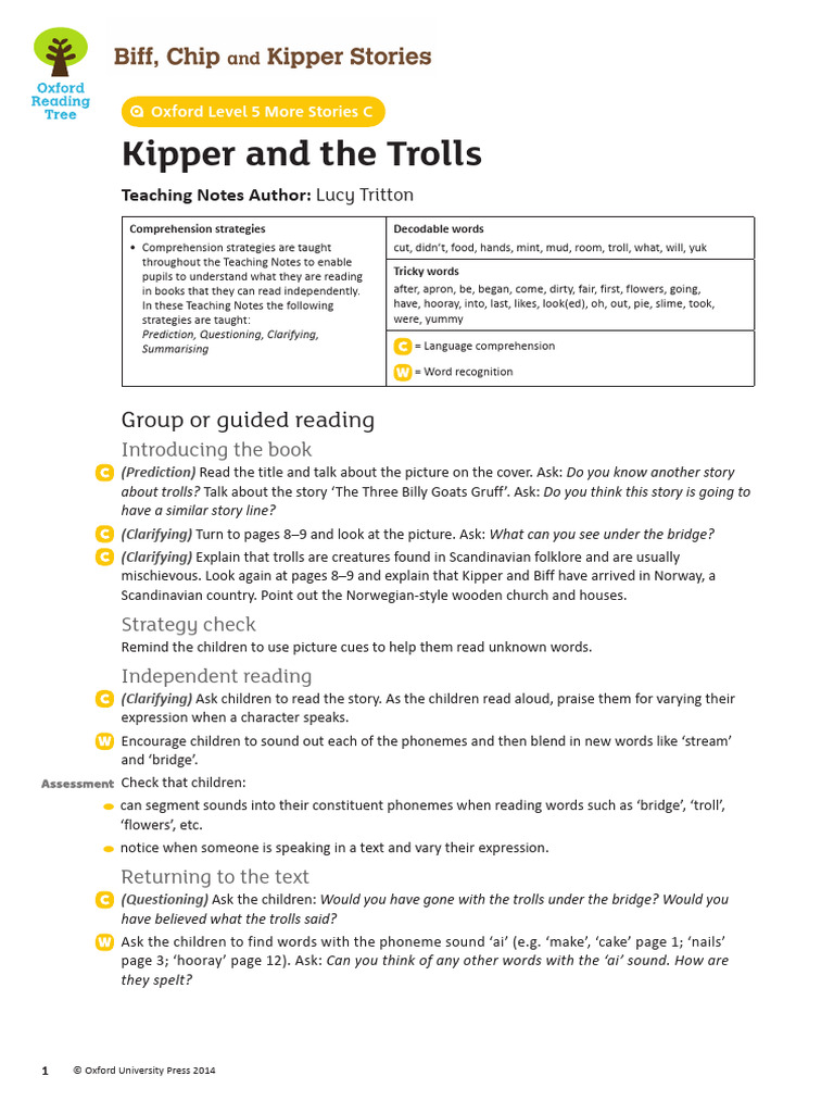 Kipper and the Trolls: Teaching Notes | PDF | Learning | Human ...