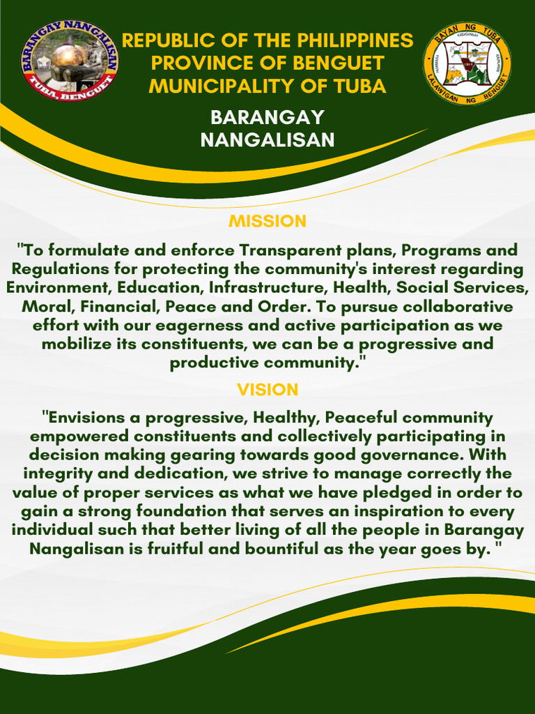Mission-and-Vision-Barangay-Nagalisan | PDF