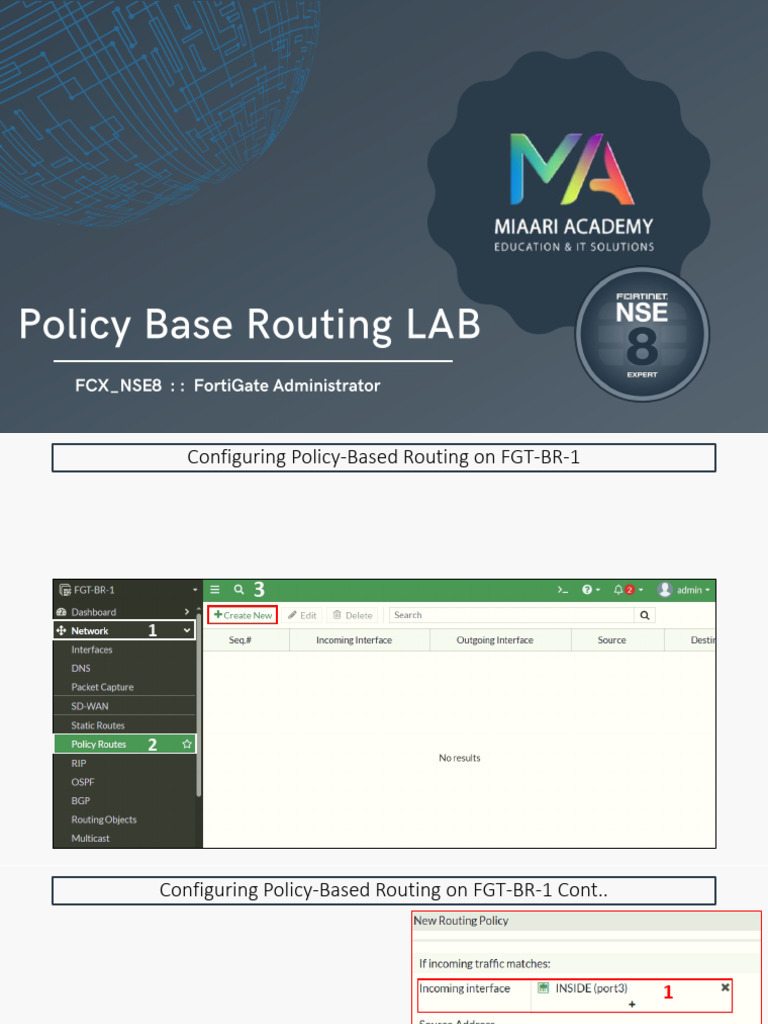 Fortigate Policy Based Lab | PDF | Ip Address | Port (Computer Networking)