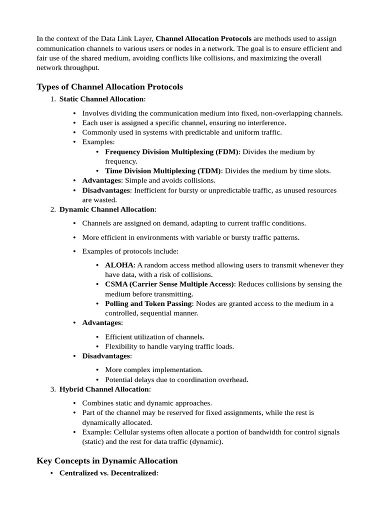 Channel Allocation Protocols | PDF | Computer Network | Information And ...