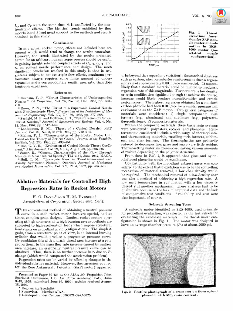 Ablative Materials for Controlled High Regression Rates in Rocket ...