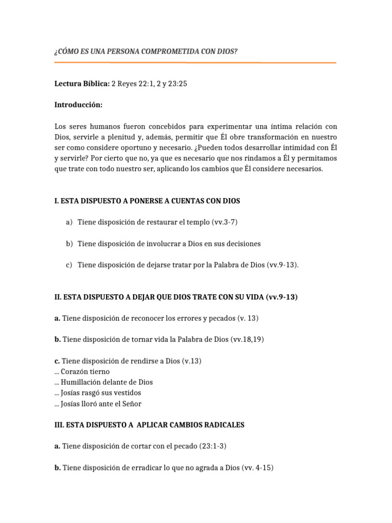 Cómo Es Una Persona Comprometida Con Dios X | PDF