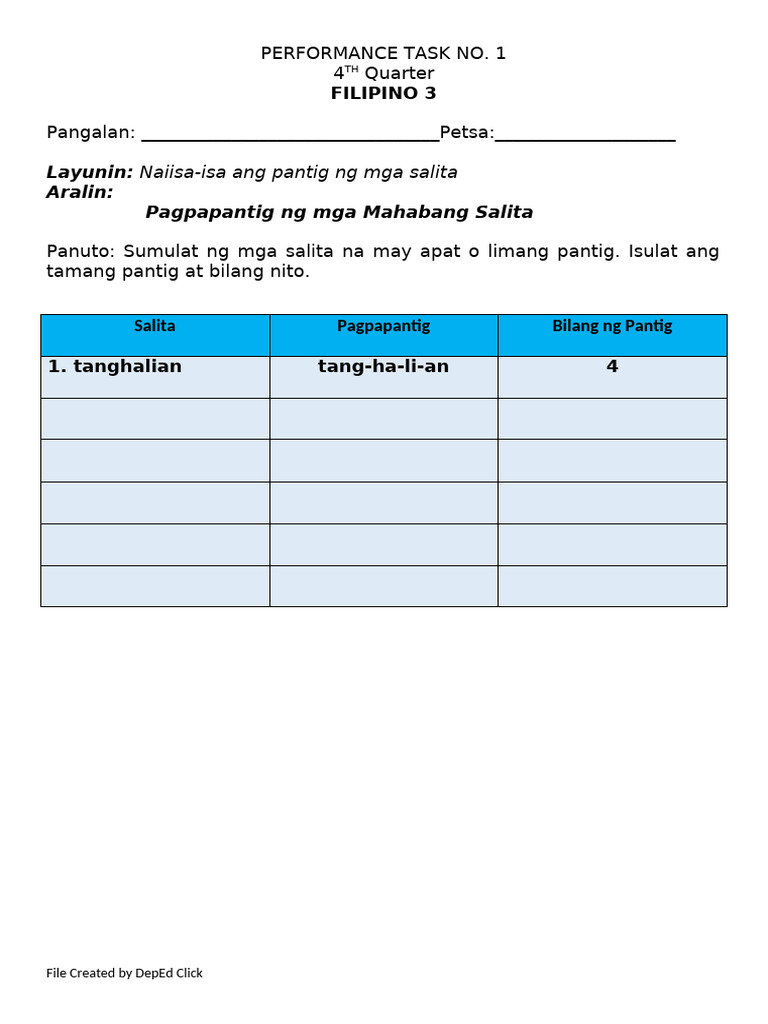 Fil3 Ptask1 Q4 | PDF