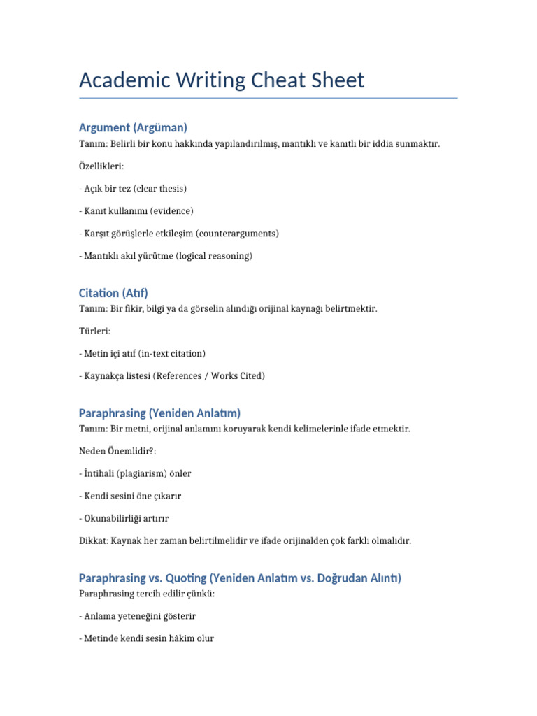 Argument Cheat Sheet | PDF