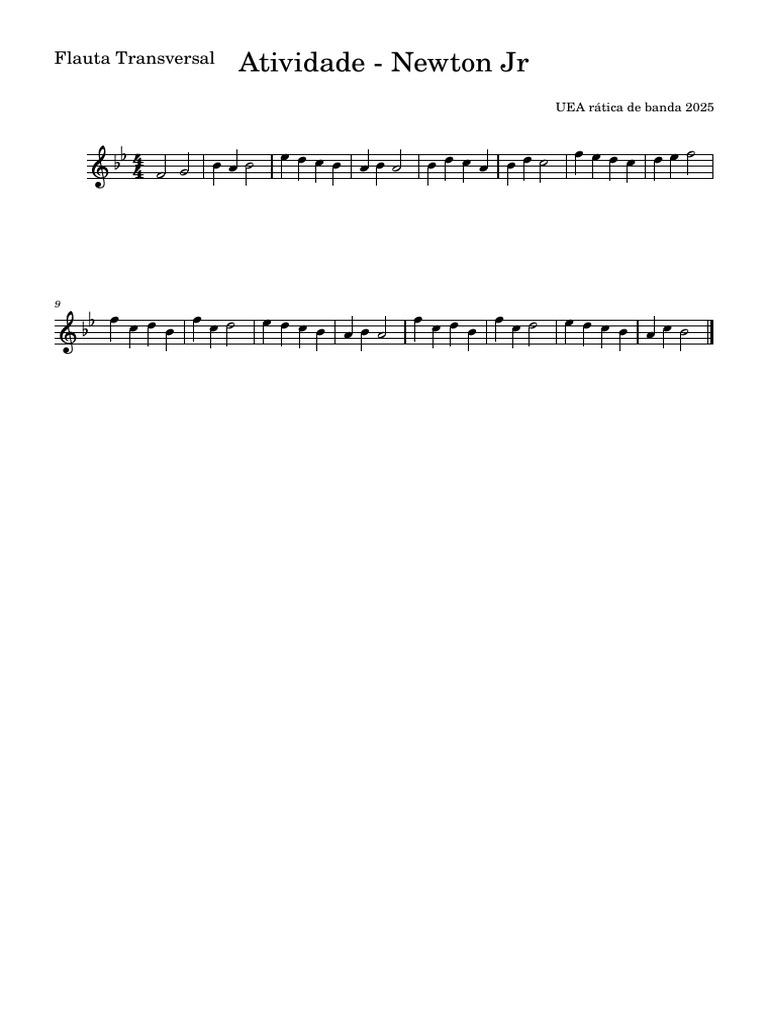Ratica de Banda - Newton JR 2025-Flauta - Transversal | PDF