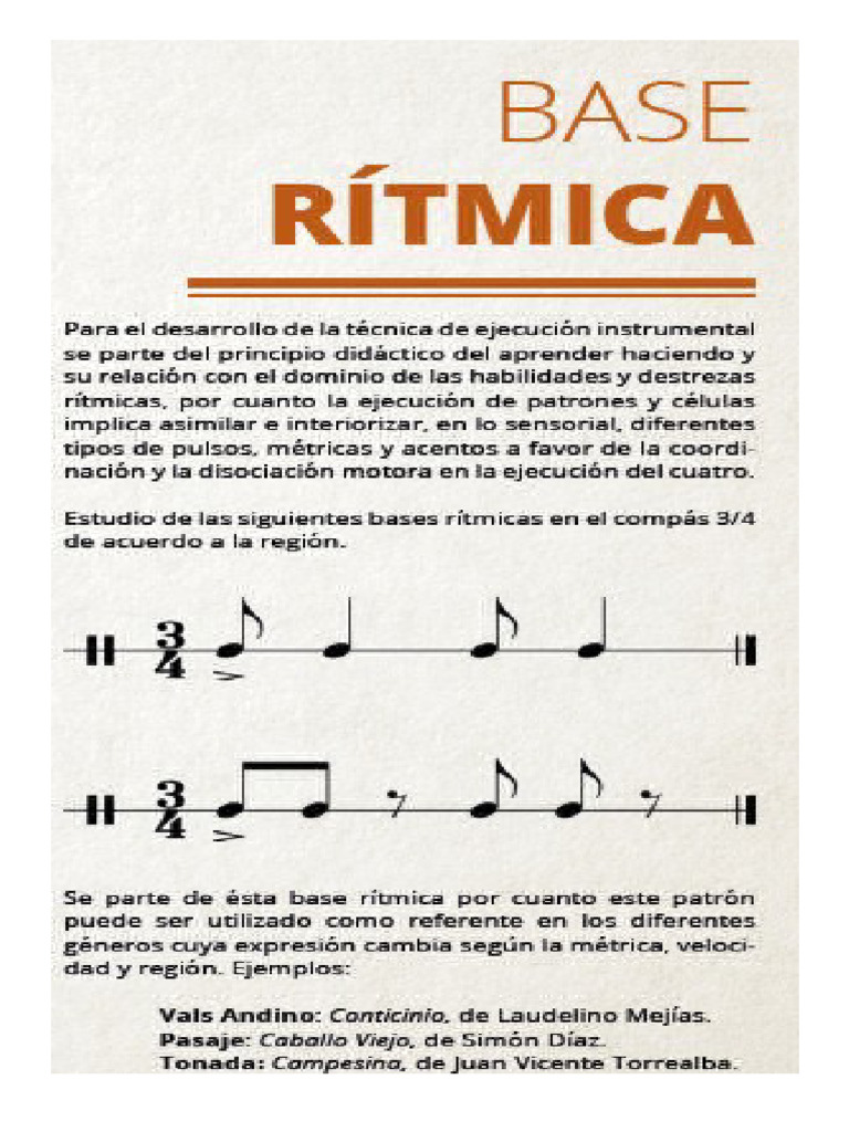 Base Rítmica en Cuatro: Método Briceño | PDF