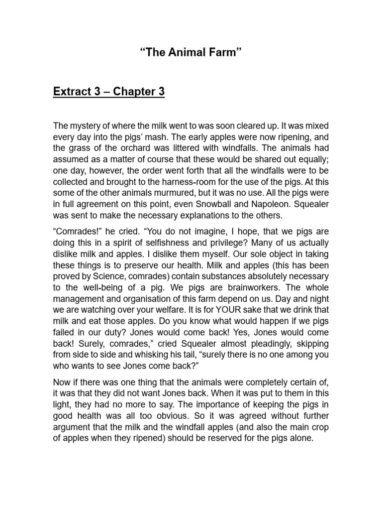 Extract 3 - The Animal Farm | PDF
