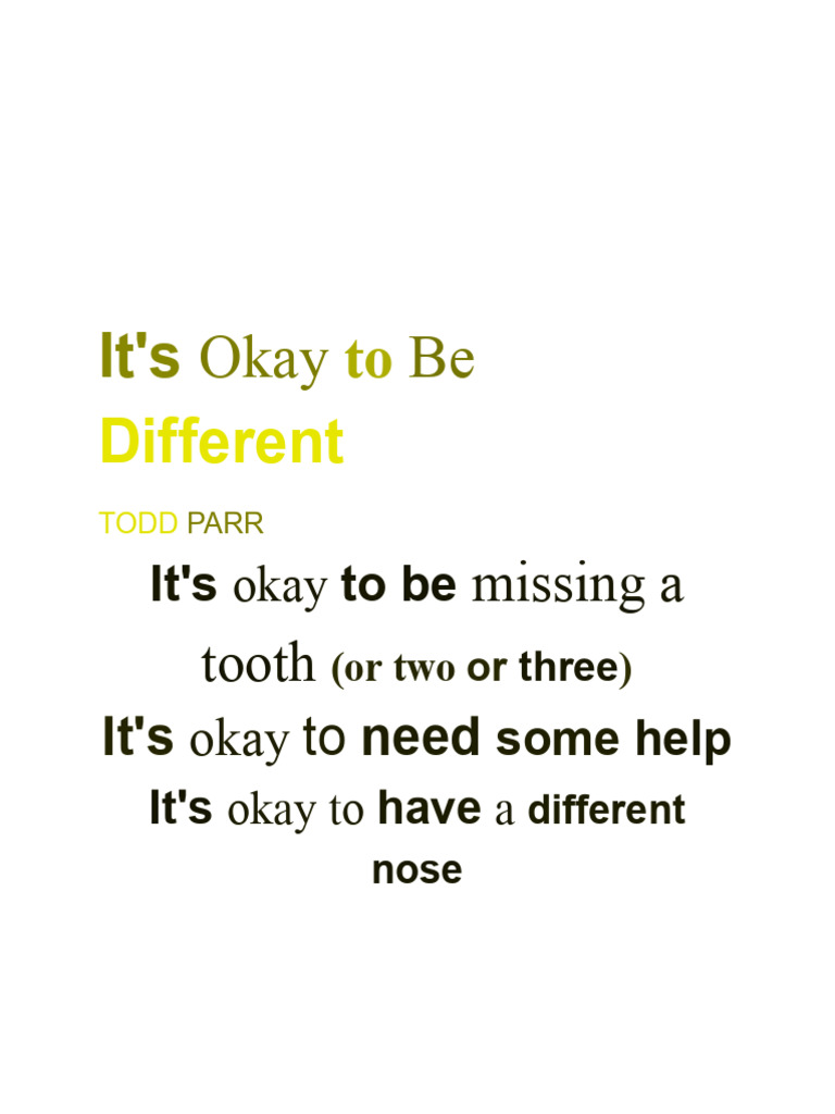 Embracing Differences: It's Okay to Be You | PDF