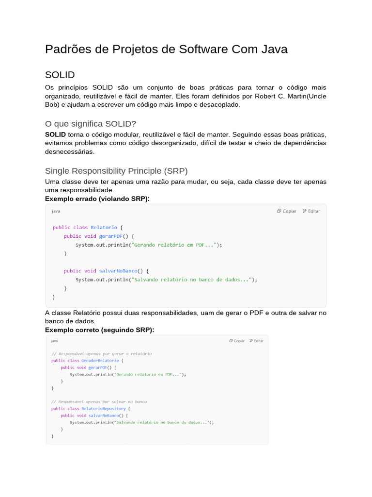 Padrões de Projetos de Software Com Java | PDF | Model-View – Controller (MVC) | Classe ...