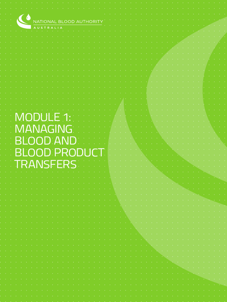 Blood Product Transfer Management Guide | PDF