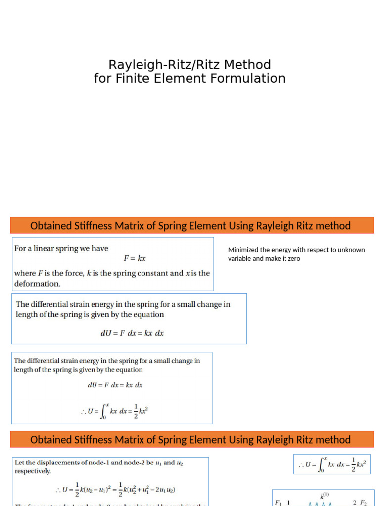 Lec 5 - Rayleigh - Ritz Method - For Truss | PDF | Mathematical Physics ...
