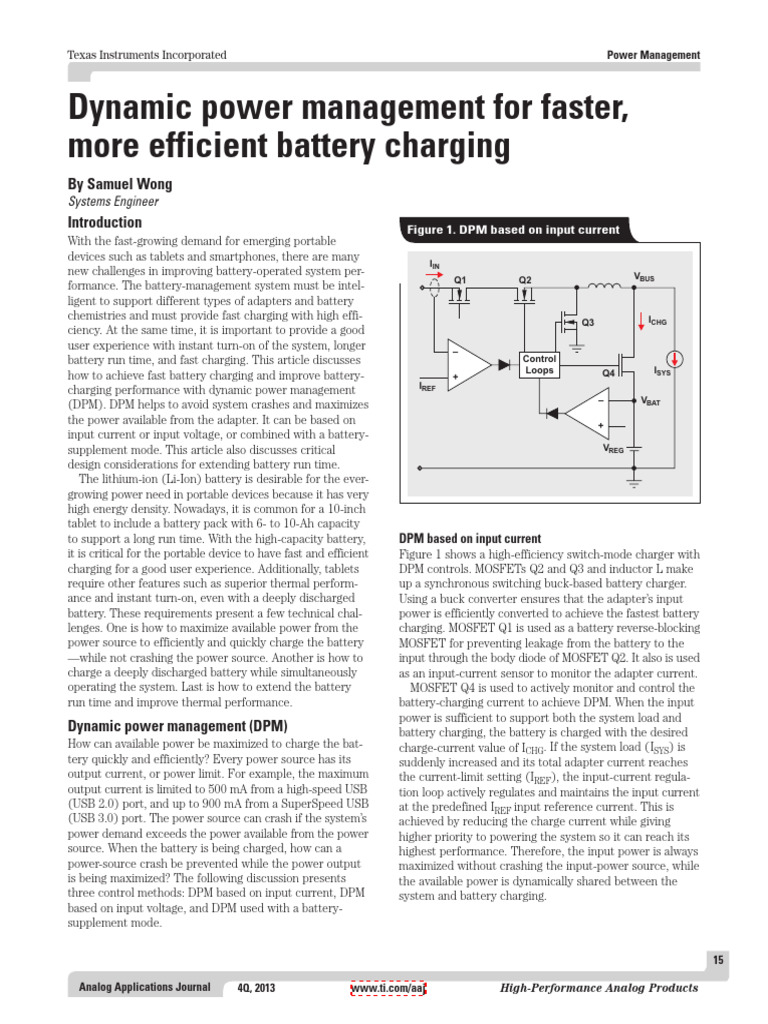 Dynamic Power Management for Battery Charging | PDF | Battery Charger | License